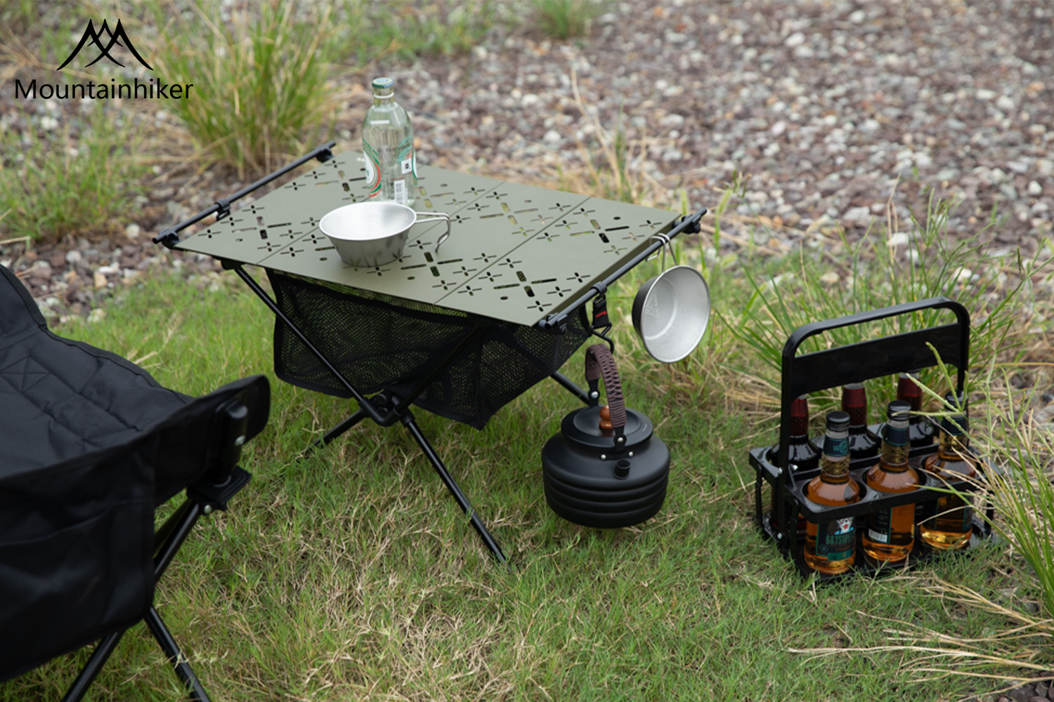Mountainhiker portable folding table with mesh storage compartment, 4 ...