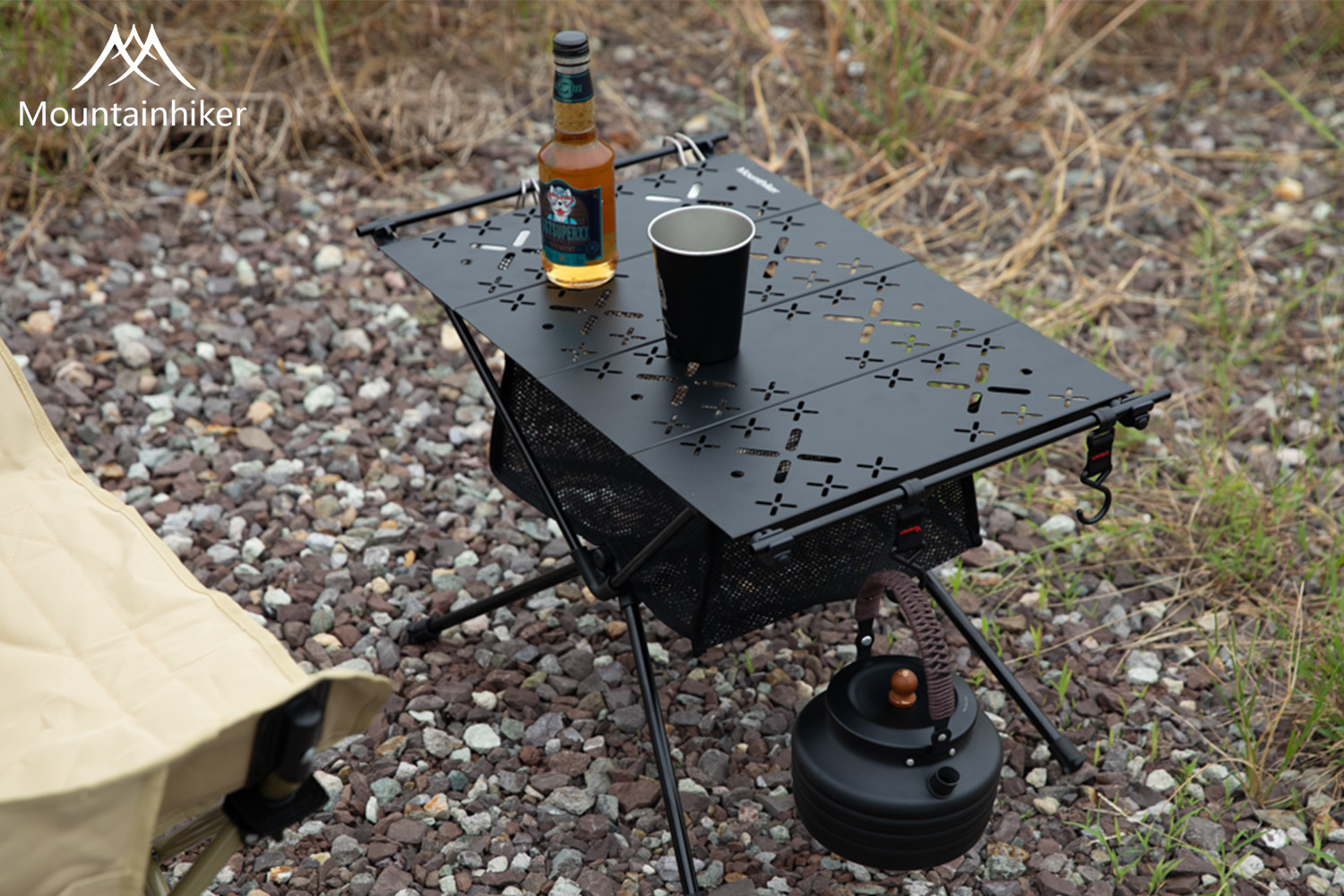 Mountainhiker portable folding table with mesh storage compartment, 4 ...