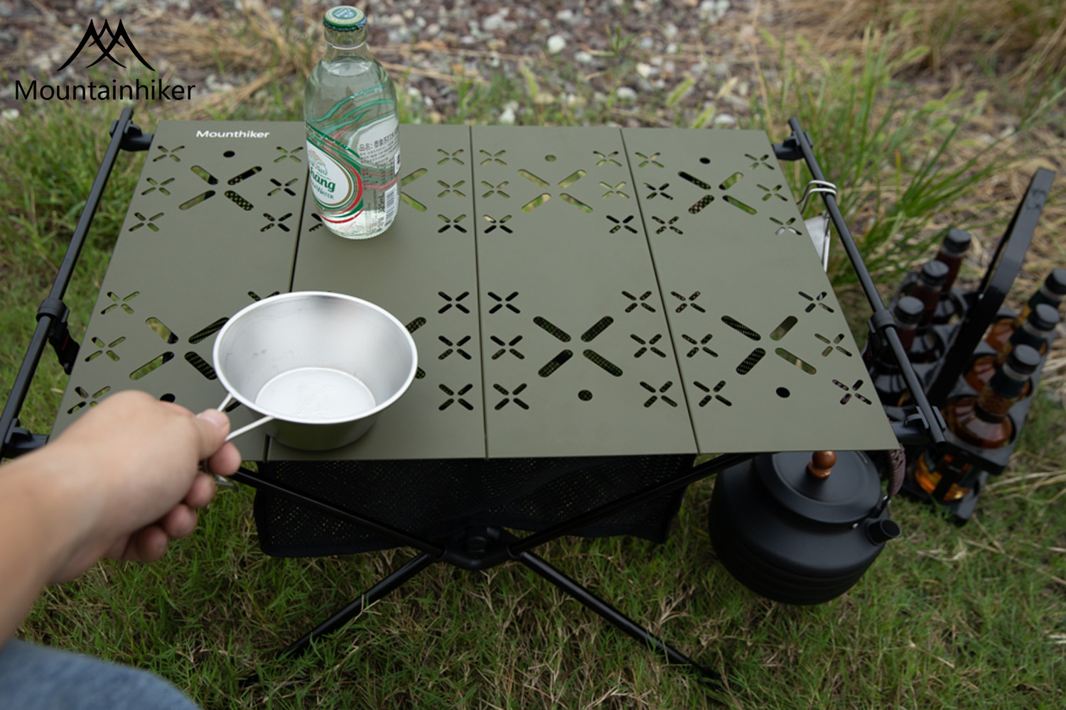 Mountainhiker portable folding table with mesh storage compartment, 4 ...