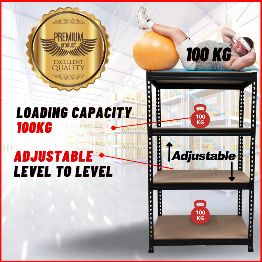 5Tier Adjustable Metal Boltless Rack Shelf shelve rack Storage Besi ...