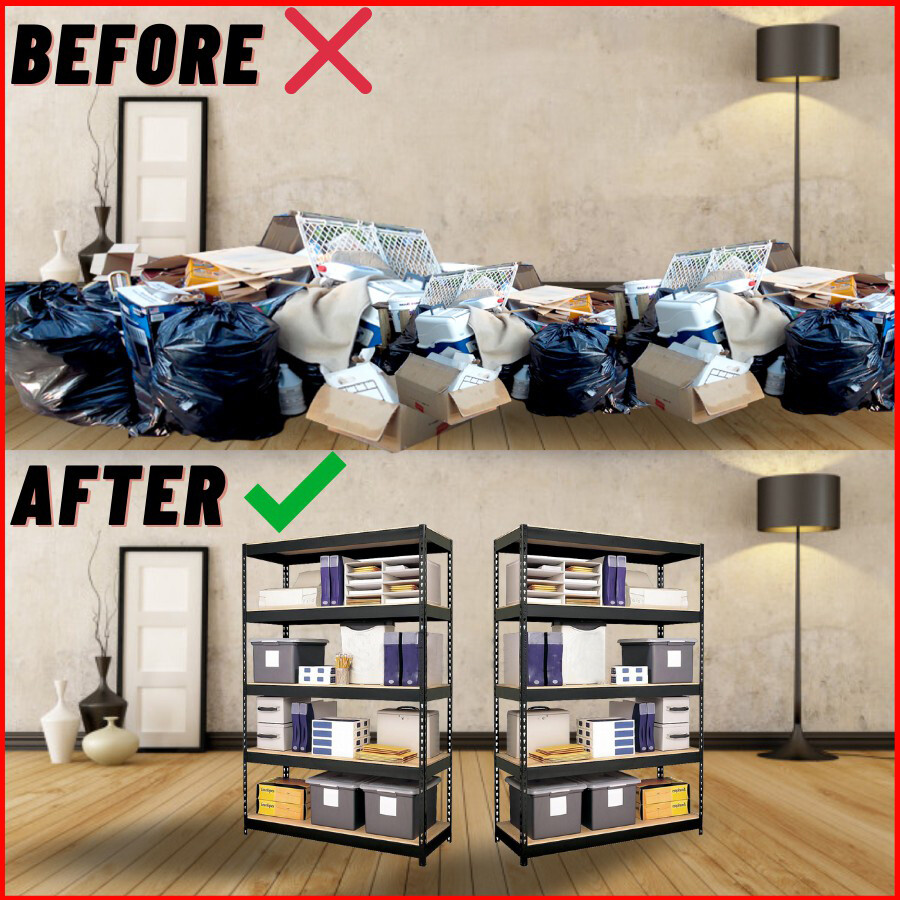5Tier Adjustable Metal Boltless Rack Shelf shelve rack Storage Besi ...