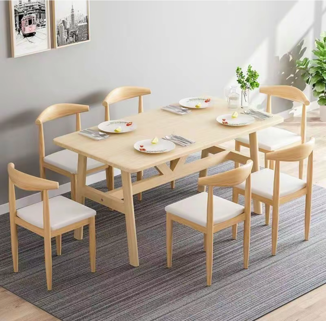 Study Table Solid Wood Dining Table & Dining Table Modern Style Meja ...