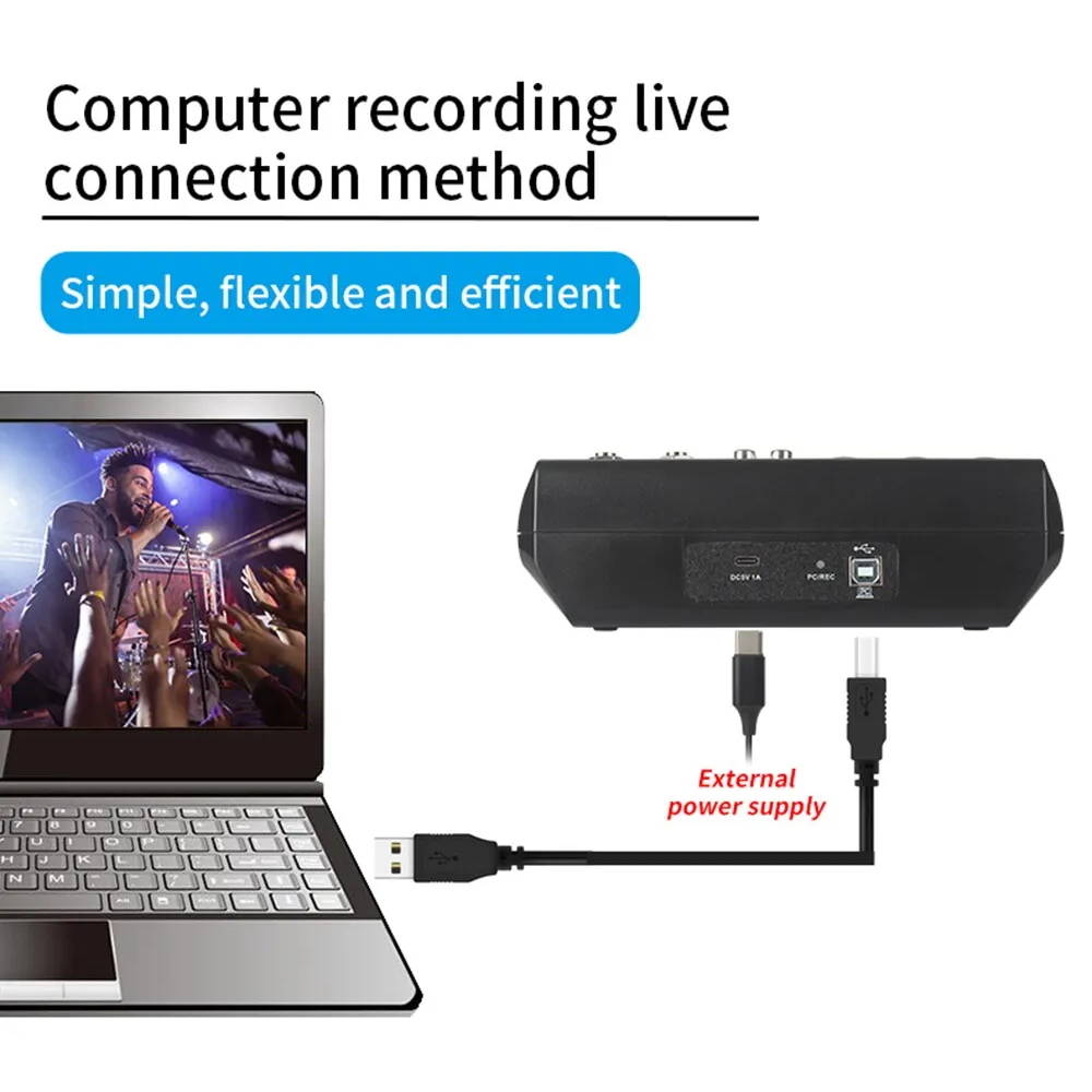BOMGE MF5-A 5 channel Audio mixer USB Bluetooth professional sound ...