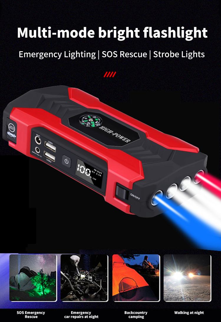 Car Power Start 99800mAh 12V Car Jumper Car Tyre Car Pump Starter ...