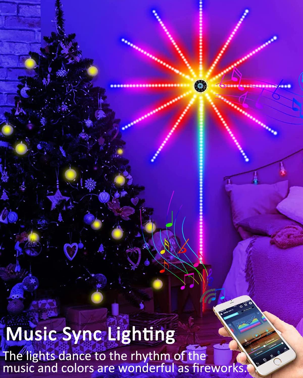 LED fireworks Fairy Lights Christmas lights outdoor Decorations for Home Dream Color Lamp 5050 ...