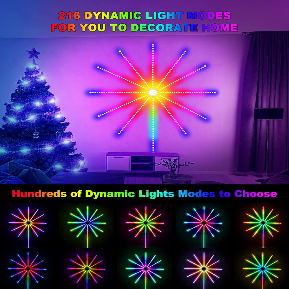 LED fireworks Fairy Lights Christmas lights outdoor Decorations for Home Dream Color Lamp 5050 ...