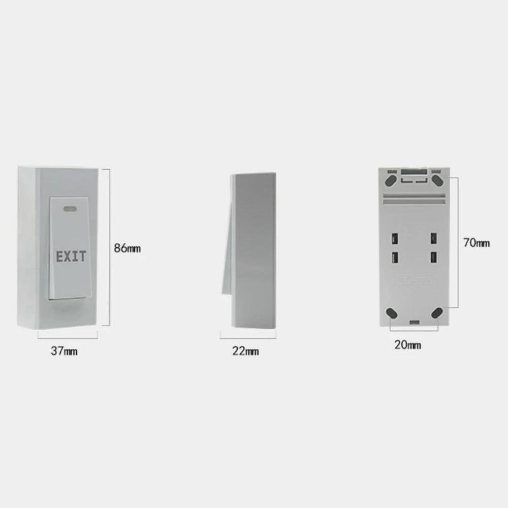 Narrow Exit Button NO/NC/COM Wall Mount Exit Button Push Door Release Exit Button Switch For ...