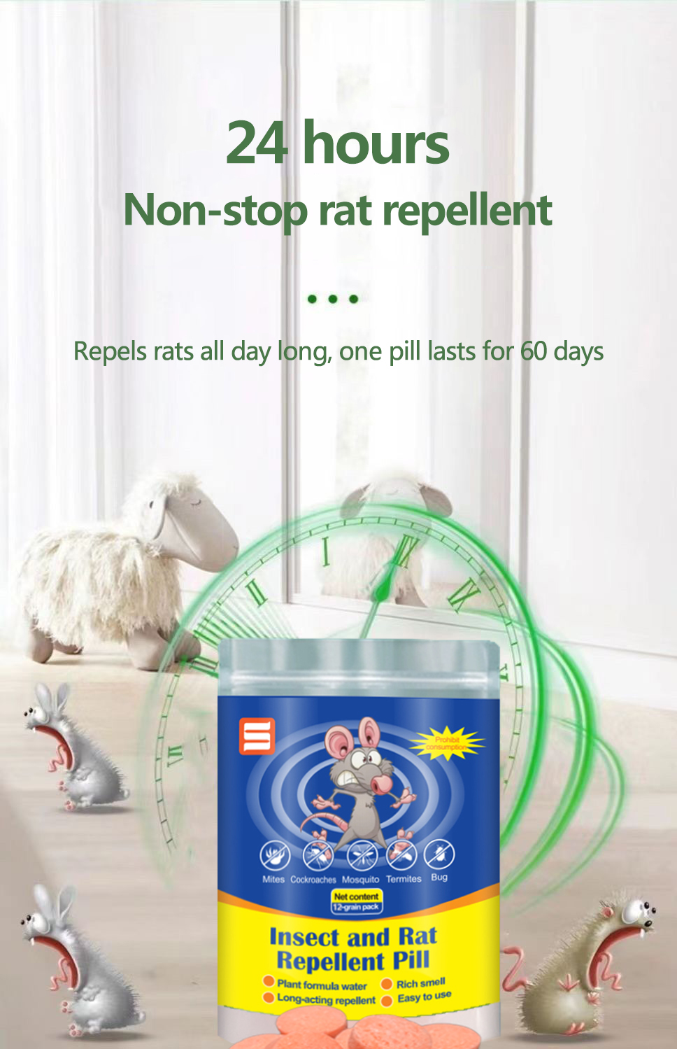 Rat run away when smelling Breeze Rat repellent gel Mouse repellent ...