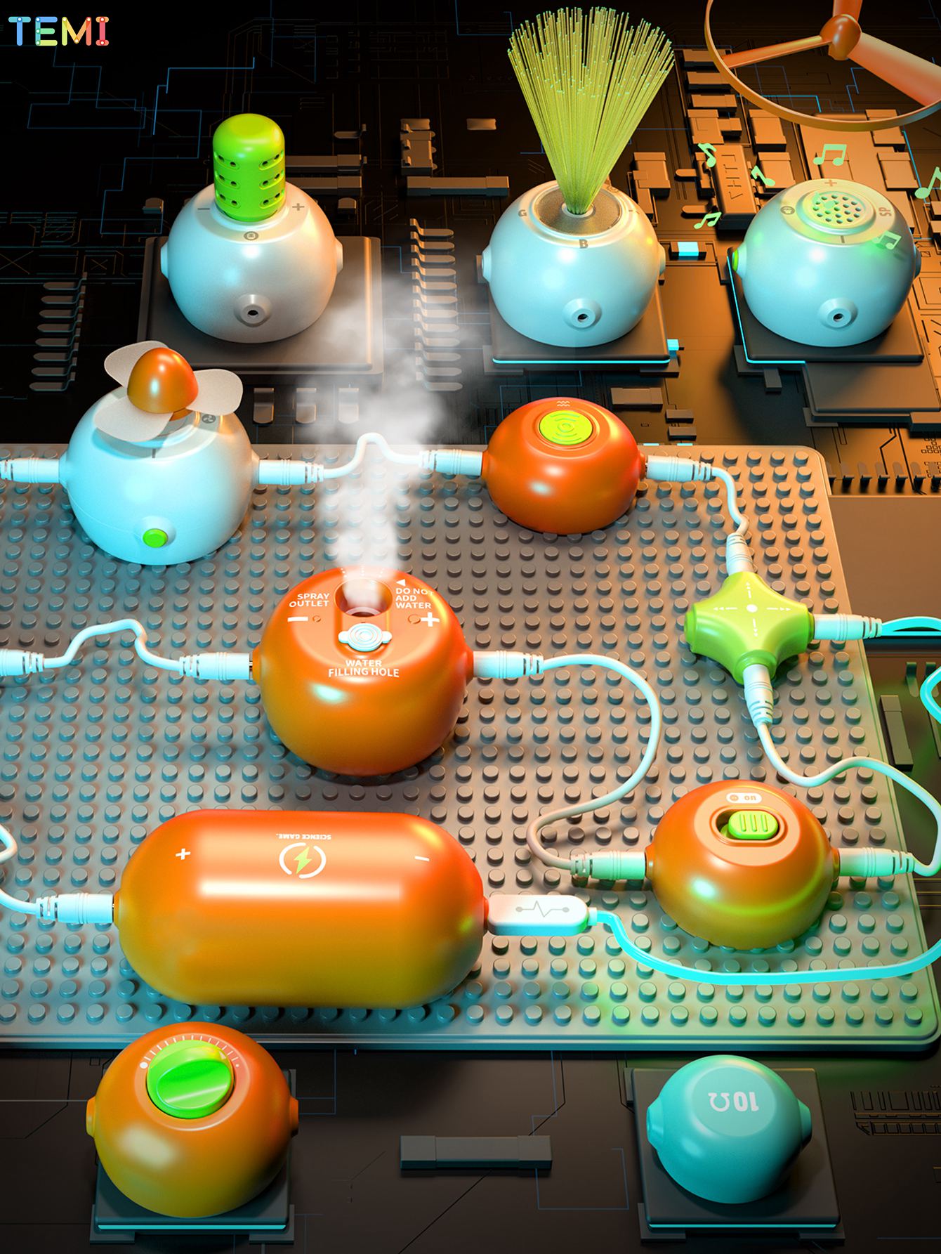 TEMI Assembled Electronic Building Blocks Scientific Canned Circuit ...