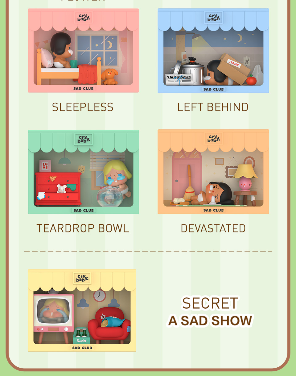 POP MART CRYBABY Sad Club Series Scene Sets Blind Box(whole set ...