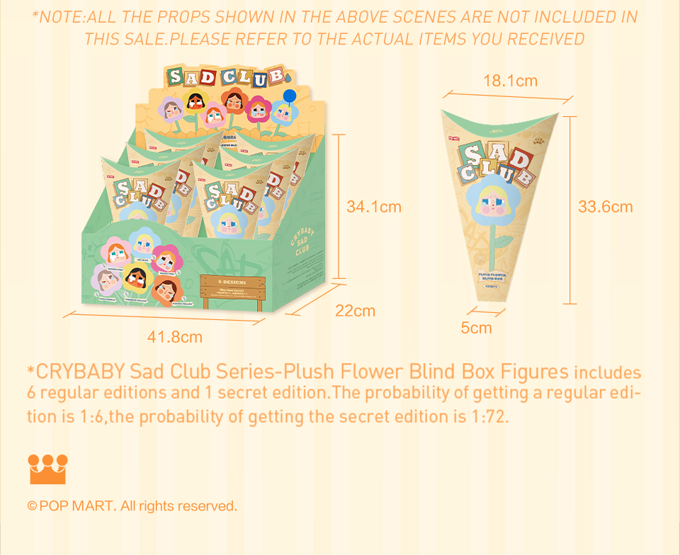 POP MART CRYBABY Sad Club Series-Plush Flower Blind Box（whole set ...