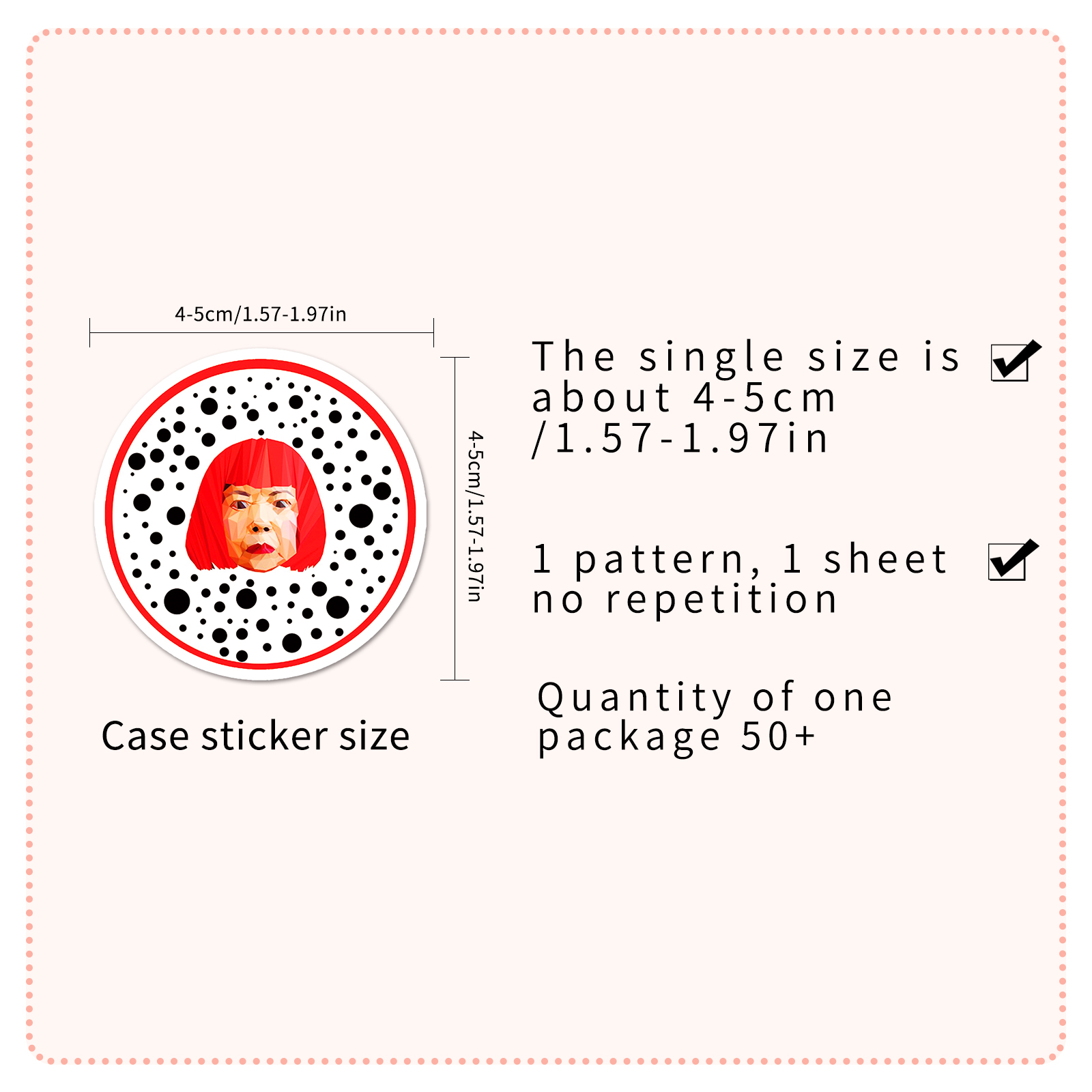 50 Piece Yayoi Kusama works DIY Creative Motor Stickers Car Stickers ...