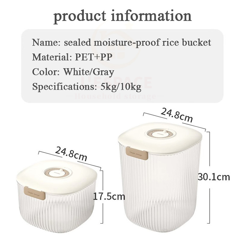 POP 5/10kg Rice Storage Rice Dispenser Food Storage Container Grain Storage Box Rice Beans ...