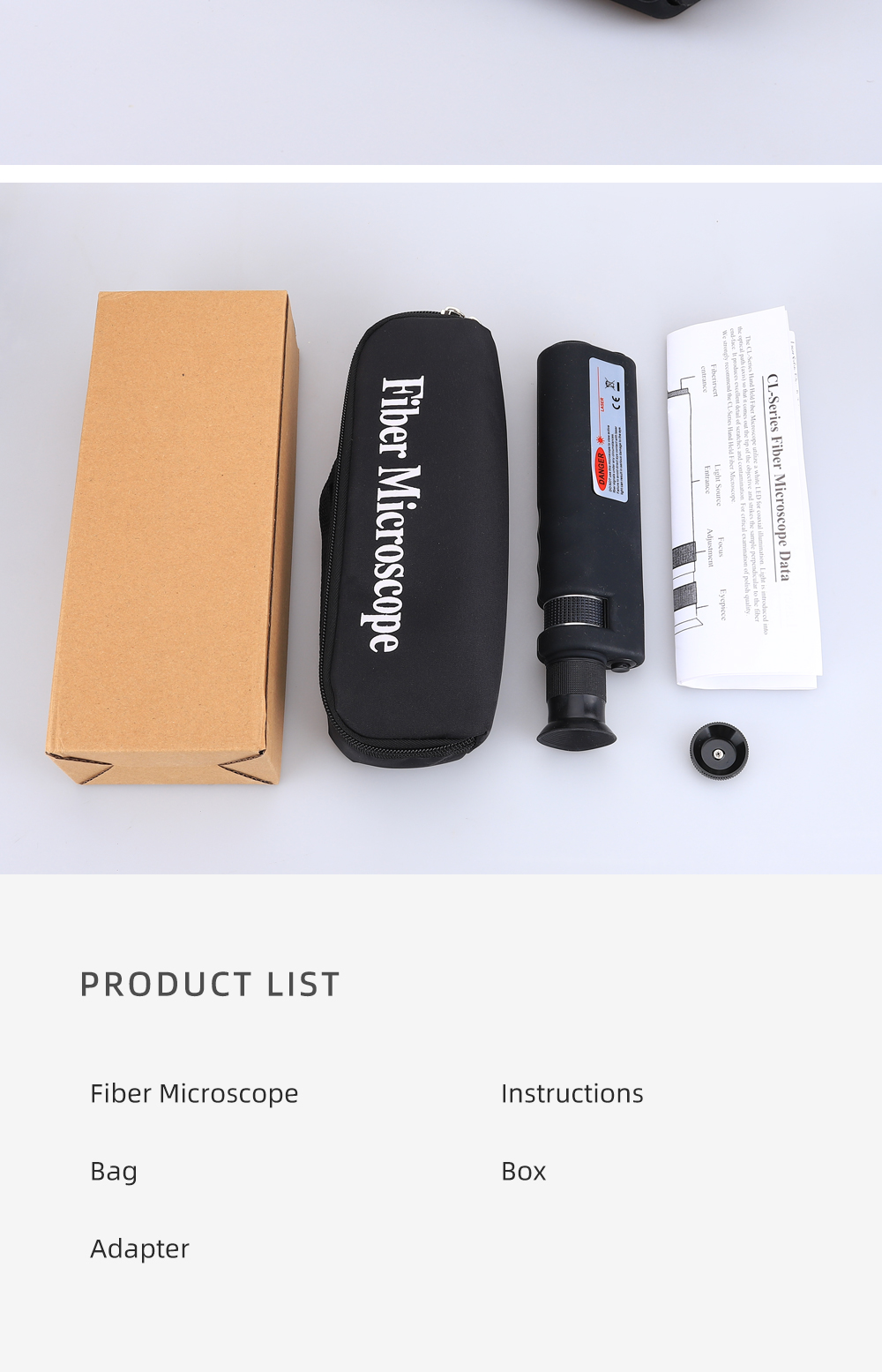 400x Fiber Optic Microscope Scope Magnification Handheld CL Light Fiber ...