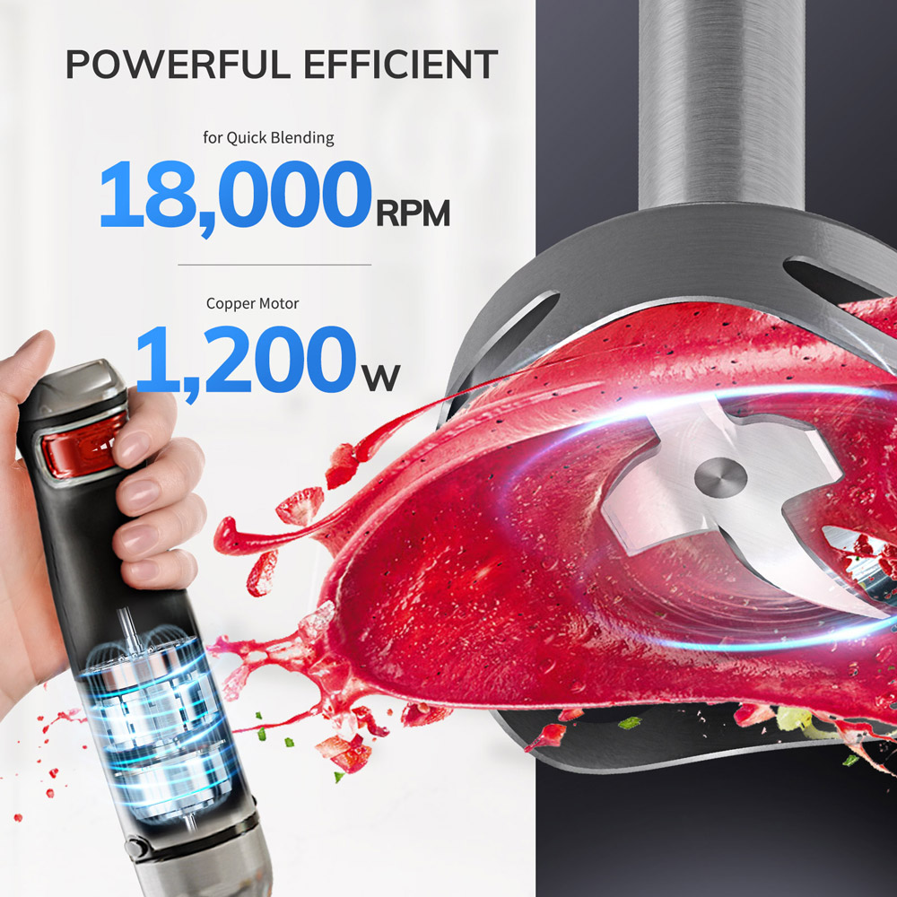 MIUI Electric Hand Held Stick Blender 6-in-1 Multi-Purpose Immersion ...