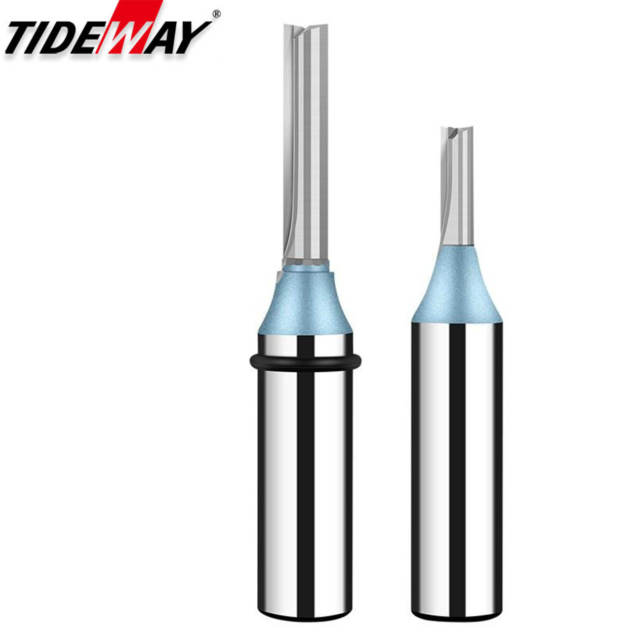 Tideway 1/2 Shank TCT Straight Router Bits 2 Flutes Milling Cutter ...