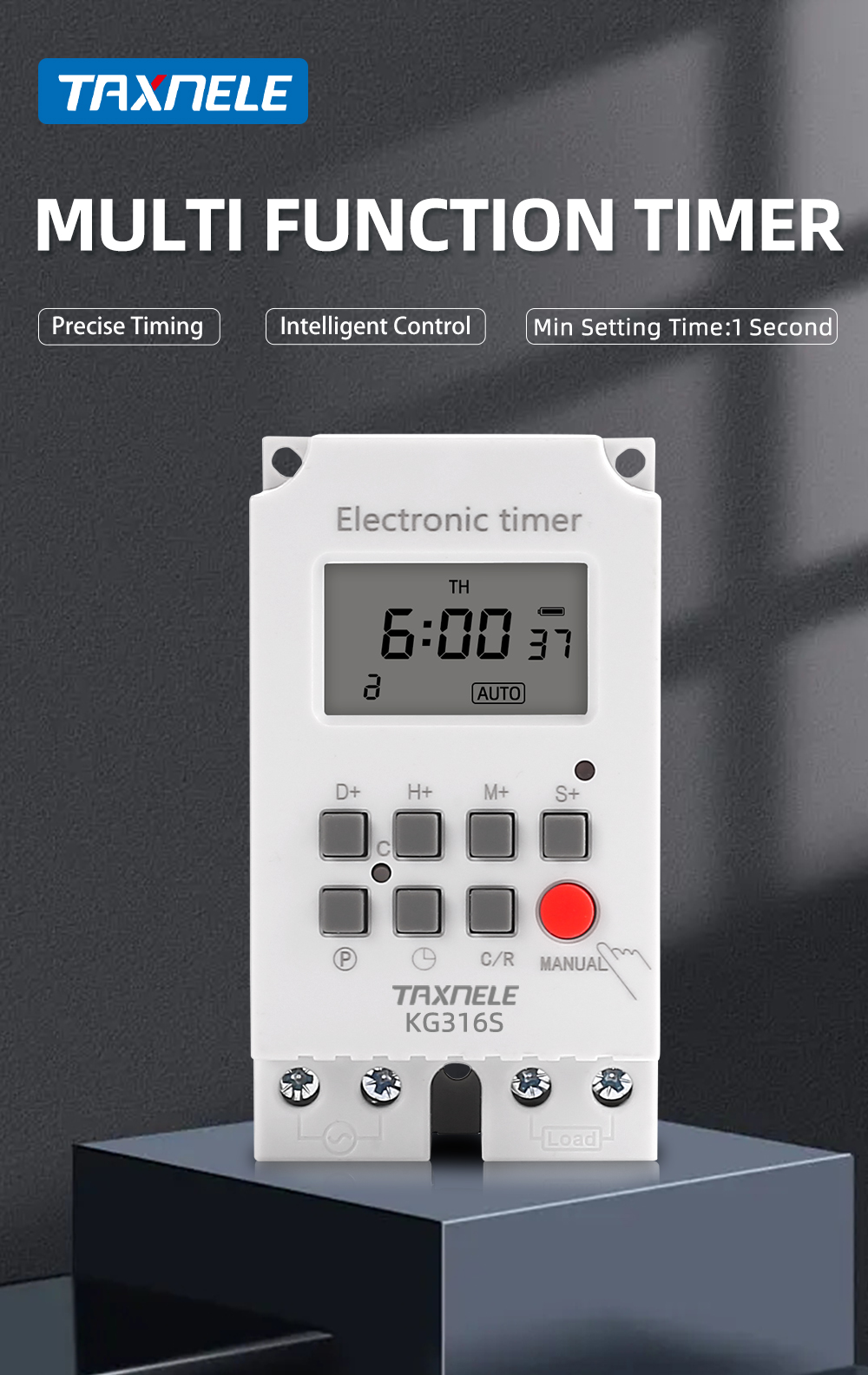 KG316S High Load 30A 220V 7 Days Weekly Digital Electronic Lighting Timer Interval 1 Second ...
