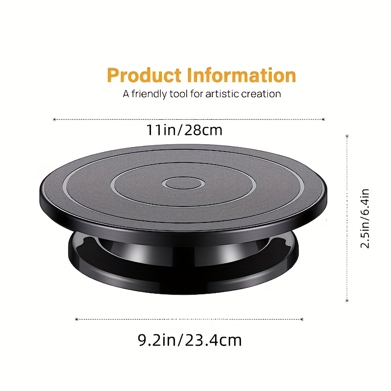 1pc Rotate Turntable Sculpting Wheel Revolving Cake Turntable Black ...
