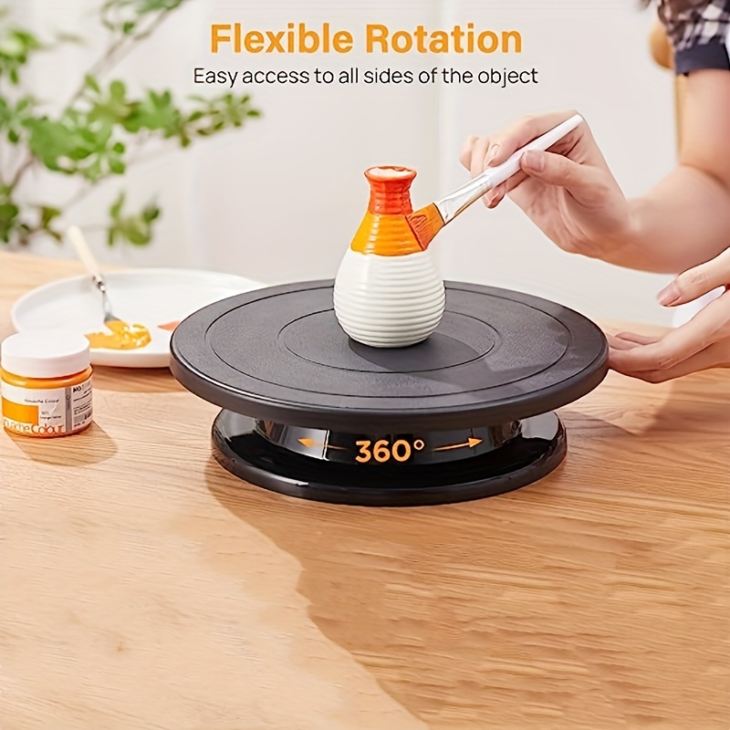 1pc Rotate Turntable Sculpting Wheel Revolving Cake Turntable Black ...