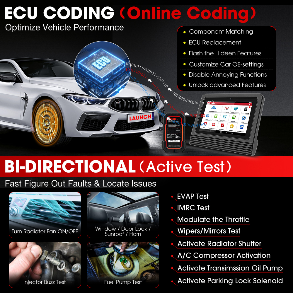 LAUNCH X431 PRO V5.0 Car Diagnostic Tools DBScar VII VCI CAN FD DOIP Auto OBD OBD2 Scanner 38 ...