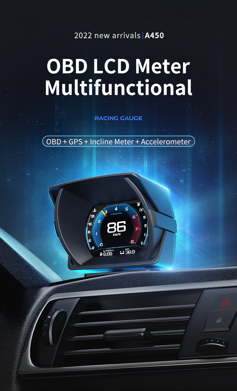 KOMES A450 GPS OBD2 Digital Speedometer & Off-Road Slope Meter with ...