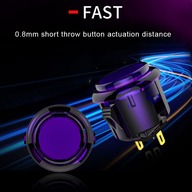 QANBA Gravity KS Mechanical Arcade buttons Shafts Silent Pushbutton 30mm 24mm Snap-In Arcade ...