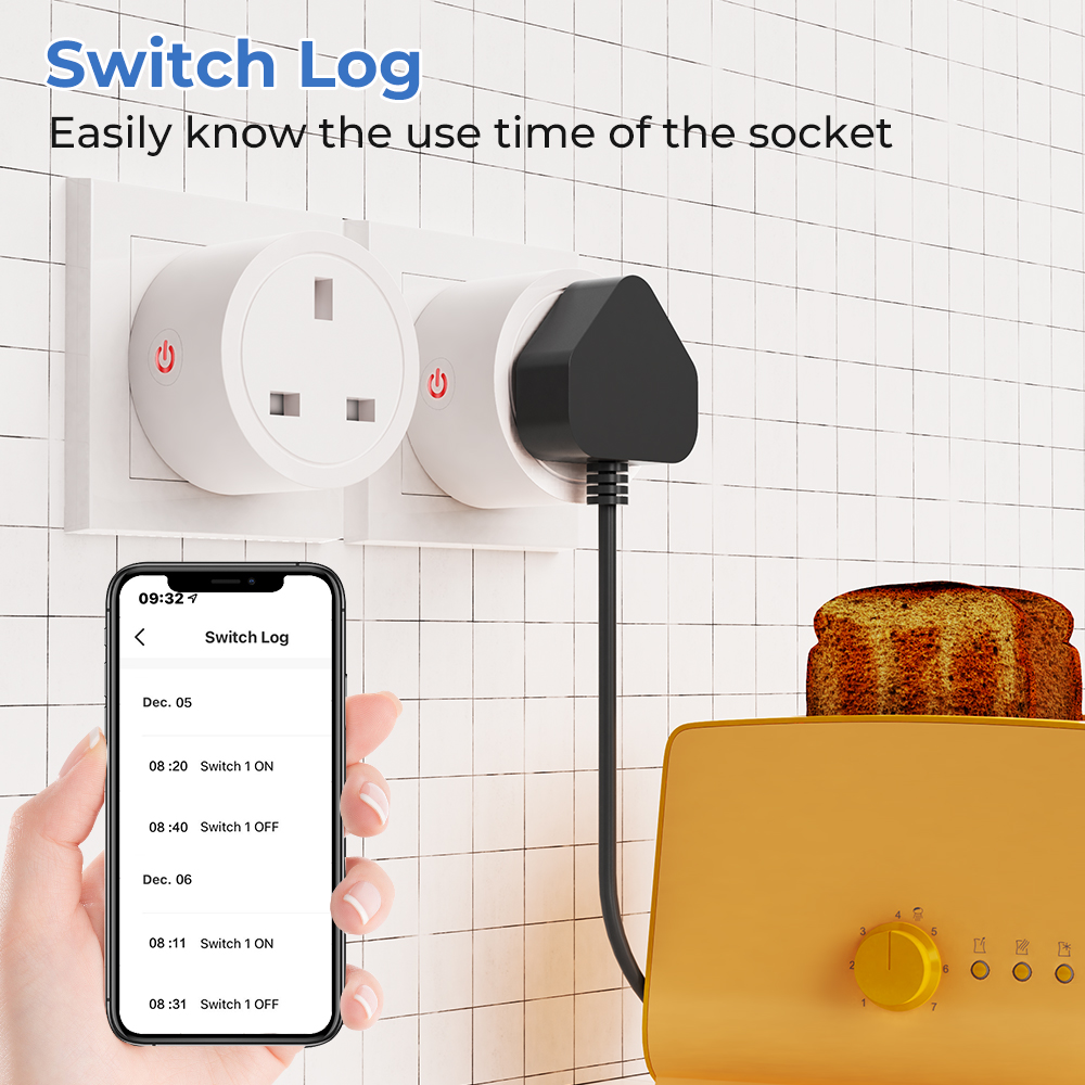 SMATRUL Tuya Smart Plug Socket WiFi 20A/16A Timer Plug In Socket RF433 ...
