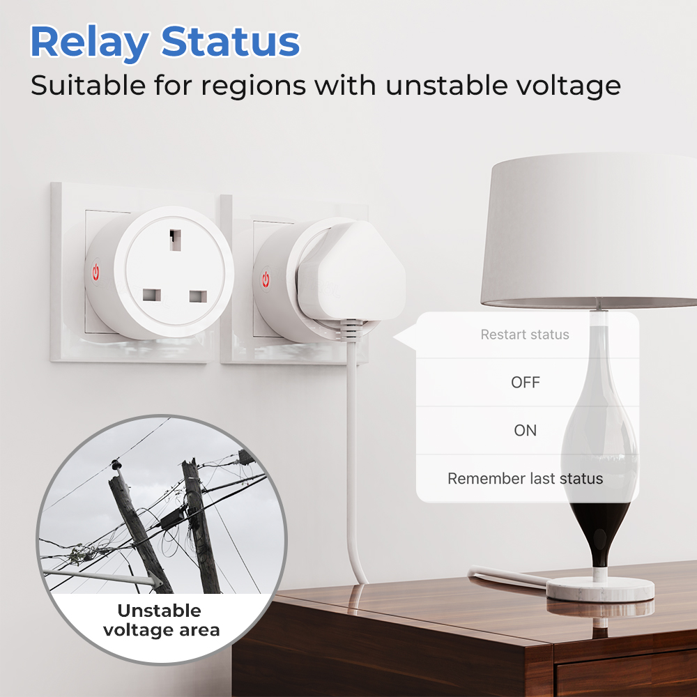 SMATRUL Tuya Smart Plug Socket WiFi 20A/16A Timer Plug In Socket RF433 ...