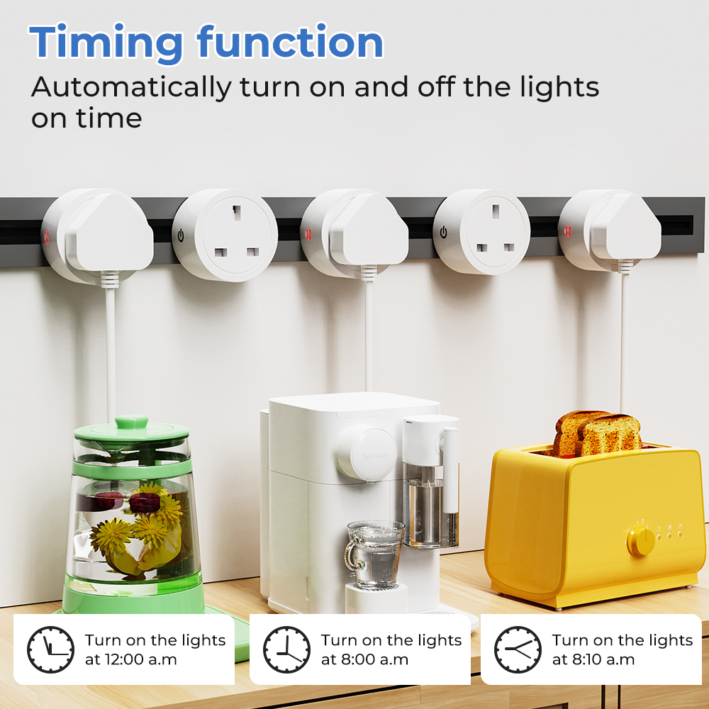 SMATRUL Tuya Smart Plug Socket WiFi 20A/16A Timer Plug In Socket RF433 ...