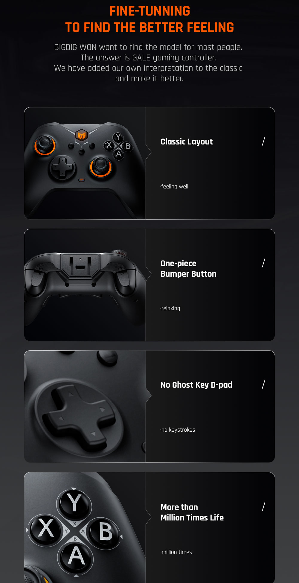 BIGBIG WON Wired Wireless Game Controller Hall Effect Trigger Function ...