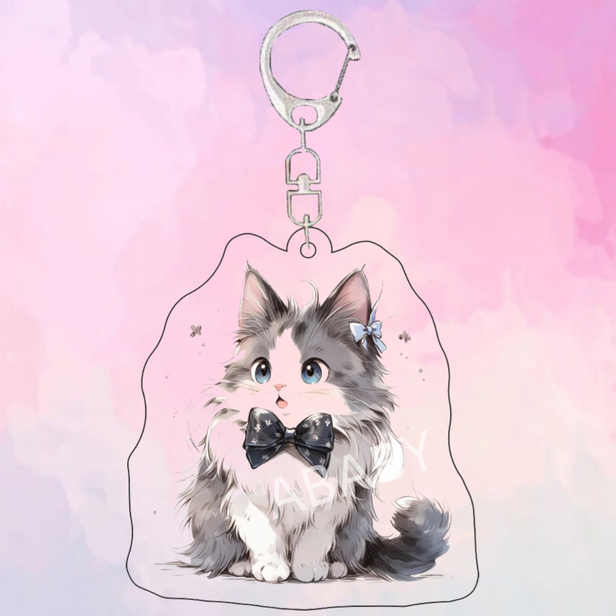 【5cm】 Cute Cat Acrylic Keychain children Pendant可爱猫猫钥匙扣 | Shopee Malaysia