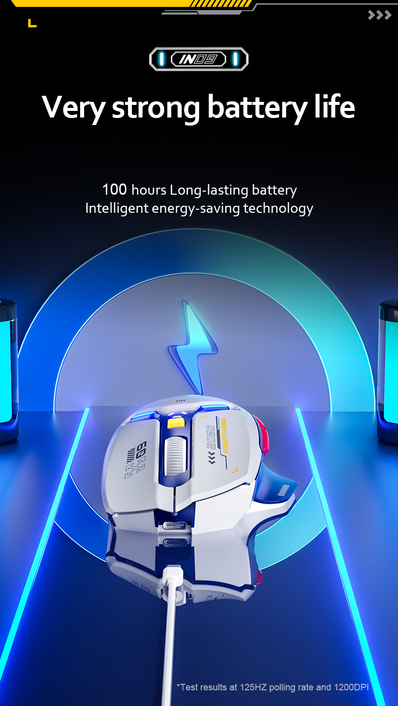 INPHIC IN9 Gaming Mouse 12000DPI 6-Button Programmable Wired/2.4G ...