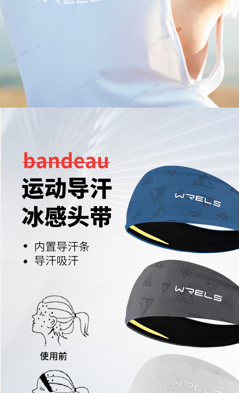 WRELS Sports Headbands for Men And Women Adjustable Running Absorb ...
