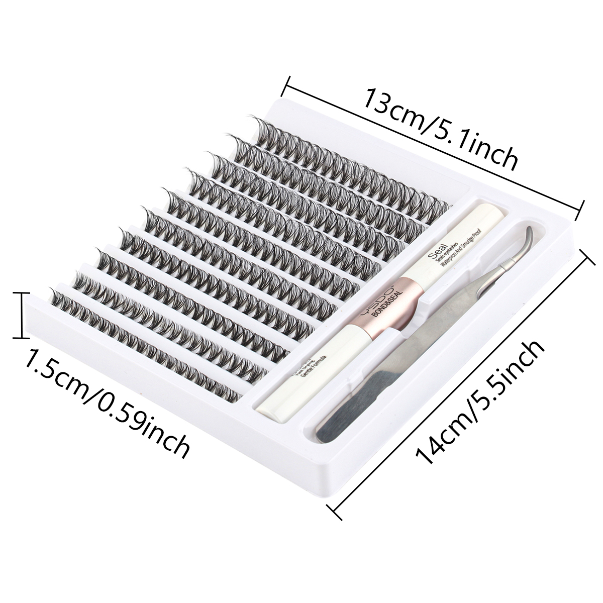 YSDO 200Pcs Cluster Eyelashes Set with Double-Ended Bond and Seal ...
