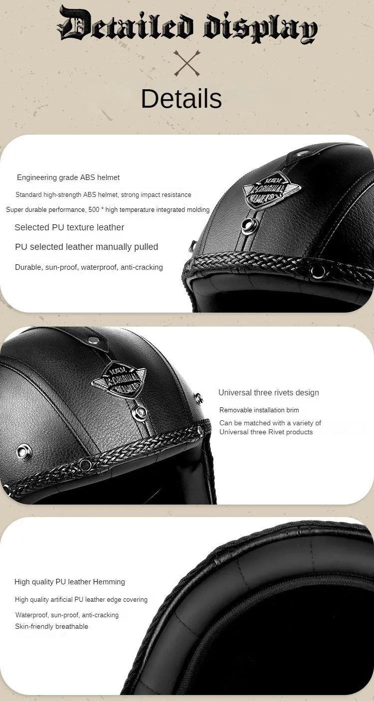 Retro Motorcycle Helmet🔥special offer🔥 VGV Official Genuine Harley Full ...