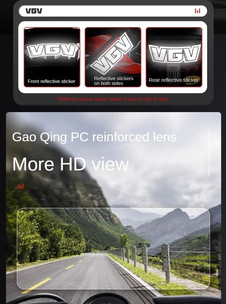 Vgv Genuine Motorcycle Helmet DOT+CCC Certified Full Helmet Half Helmet Unisex Four Seasons ...