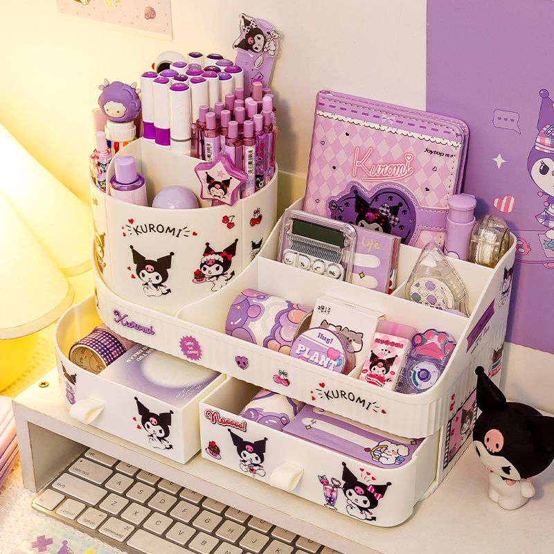 Kuromi My Melody Desk Organizer 360-Degree Rotating Pen Holder with ...