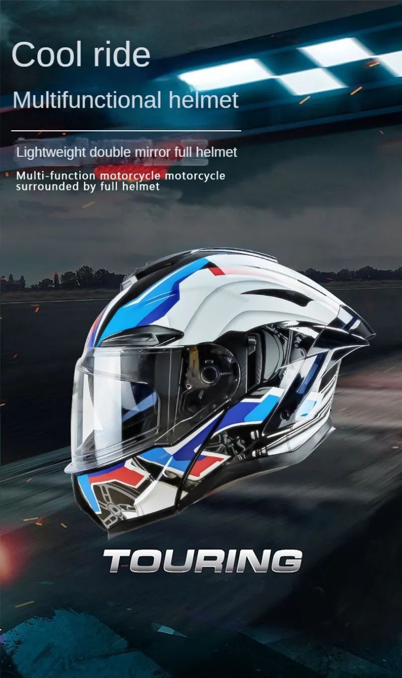 Motorcycle Helmet With DOT+CCC Dual Certification Four Seasons Unisex ...