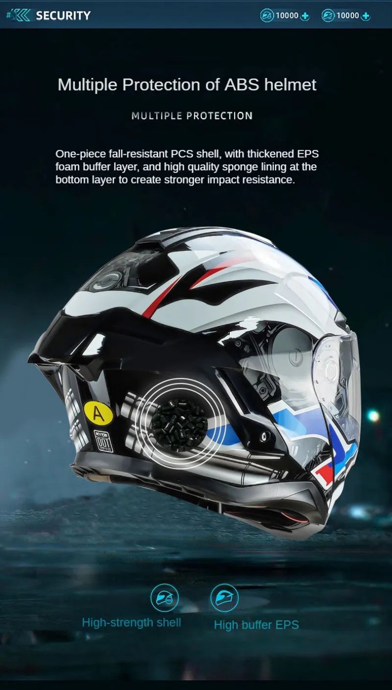 Motorcycle Helmet With DOT+CCC Dual Certification Four Seasons Unisex ...