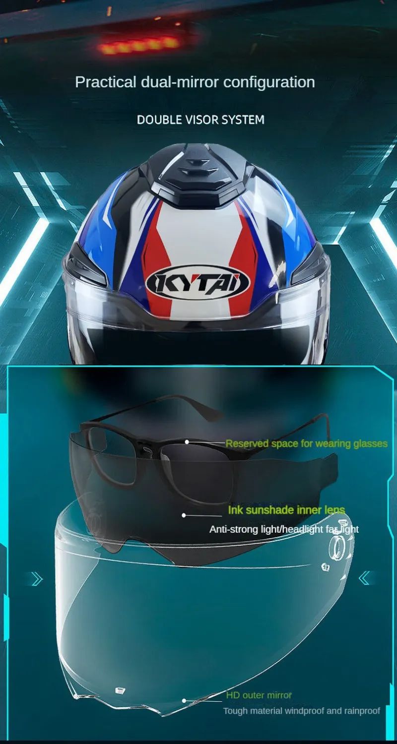 Motorcycle Helmet With DOT+CCC Dual Certification Four Seasons Unisex ...
