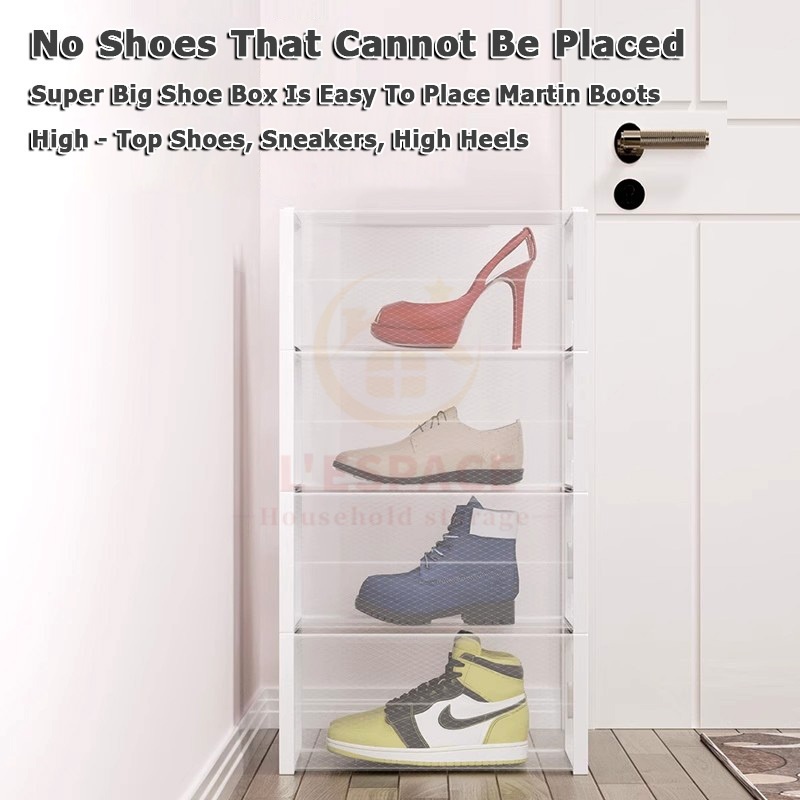 IKEA Plastic Shoe Box Stackable Shoes Rack Kasut Shoe Storage Cabinet ...