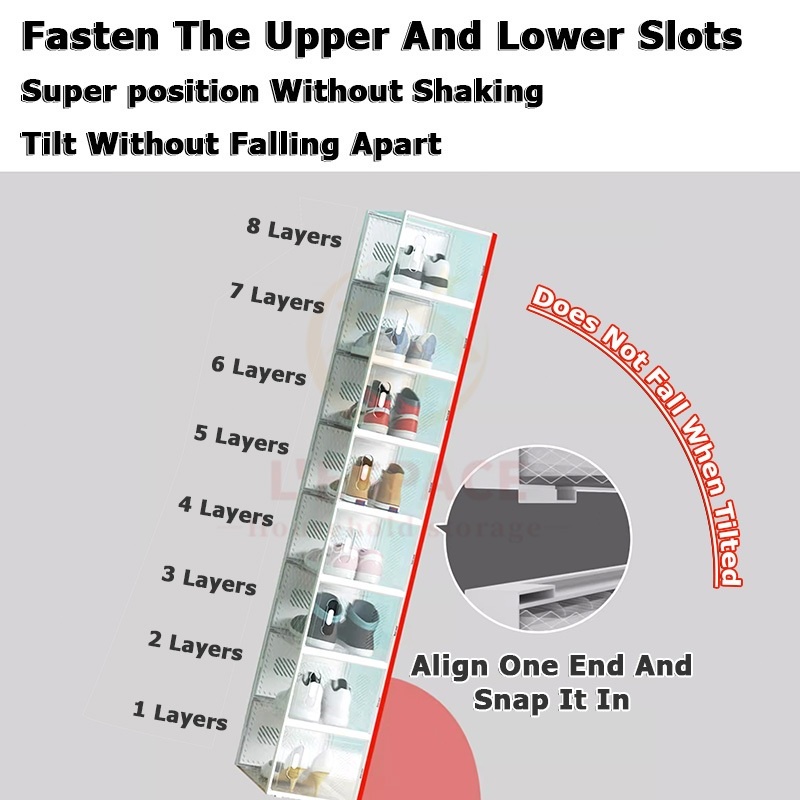 IKEA Plastic Shoe Box Stackable Shoes Rack Kasut Shoe Storage Cabinet ...