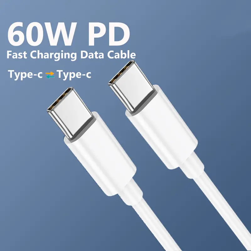 60W USB C -C Fast Charging Cable PD Cable Fast Charging C To Type C For ...