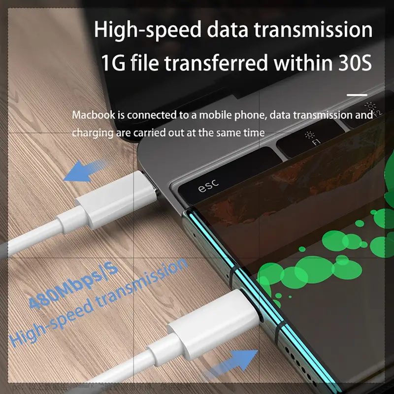 60W USB C -C Fast Charging Cable PD Cable Fast Charging C To Type C For ...
