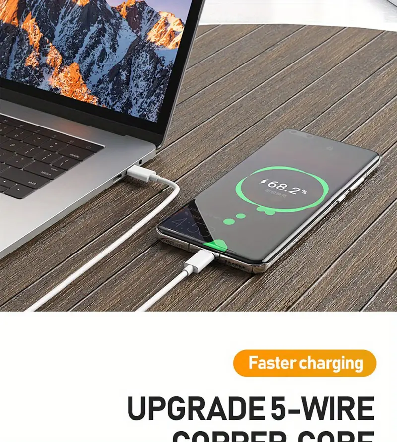 60W USB C -C Fast Charging Cable PD Cable Fast Charging C To Type C For ...