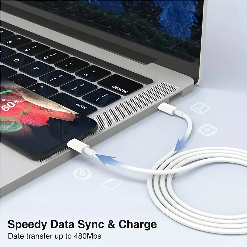 60W USB C -C Fast Charging Cable PD Cable Fast Charging C To Type C For ...