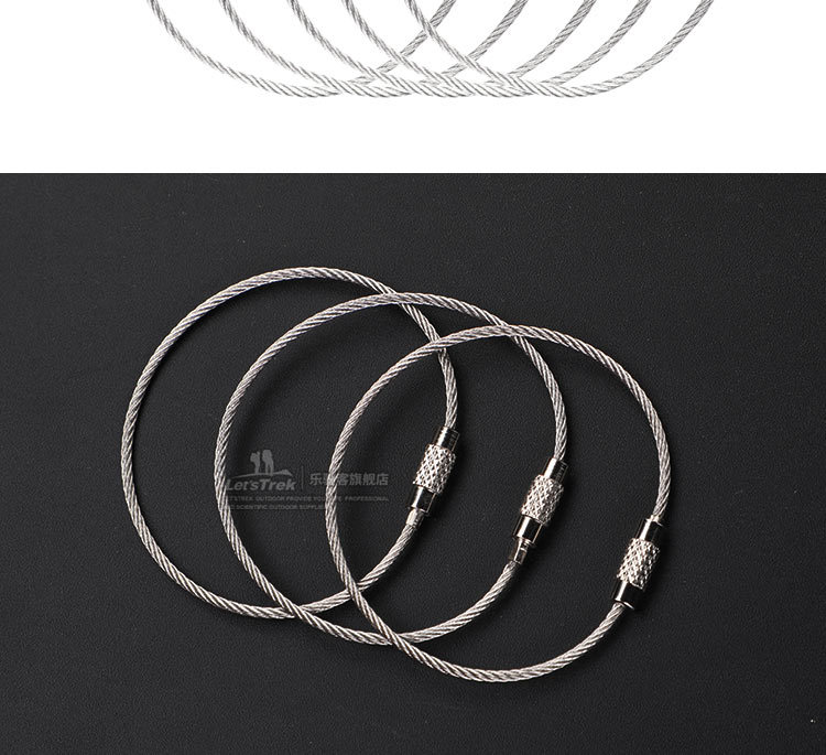 10 PCS 15cm304 stainless steel wire rope key ring key chain connection ...