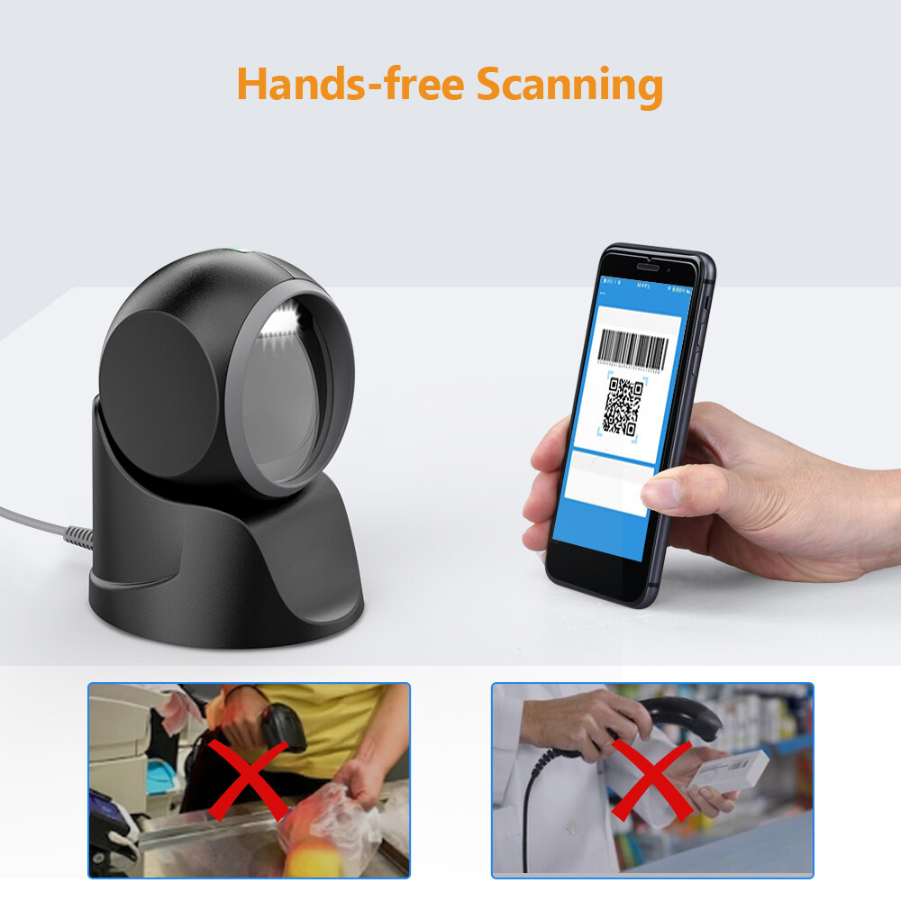 [🌷Hands free scanning🌷]2D Desktop Barcode Scanner 1D code Automatic ...