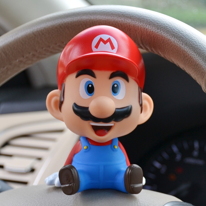 10cm Nintendo Game Super Mario Bros Mario luigi Shaking Head Doll PVC ...