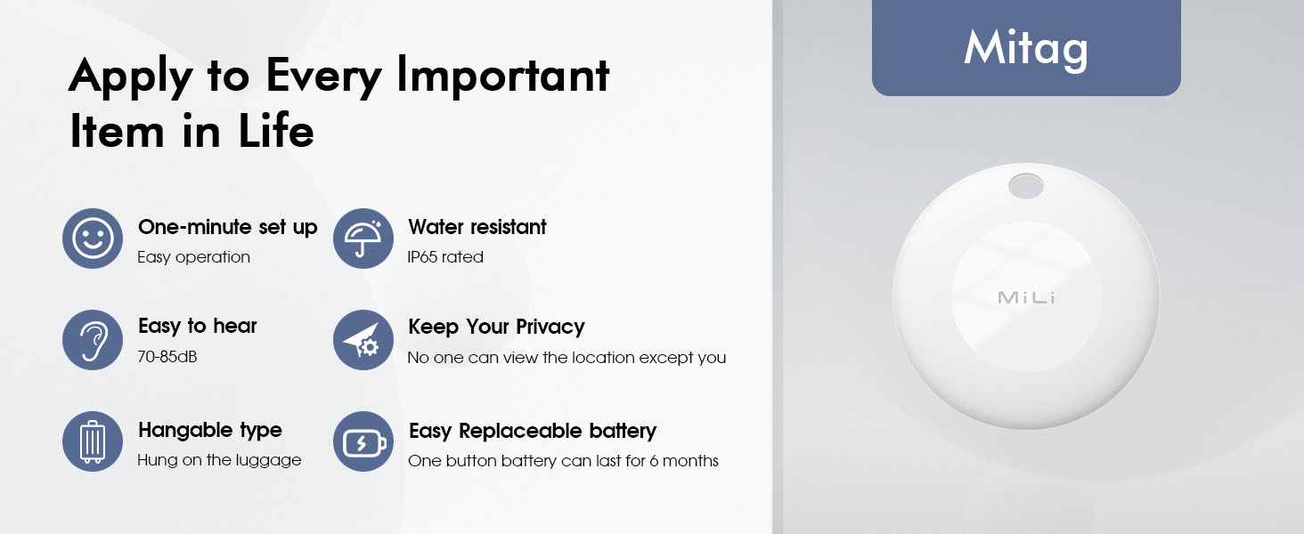 MiLi MiTag Smart Bluetooth Anti-Loss Luggage Tag Tracker For iOS ...